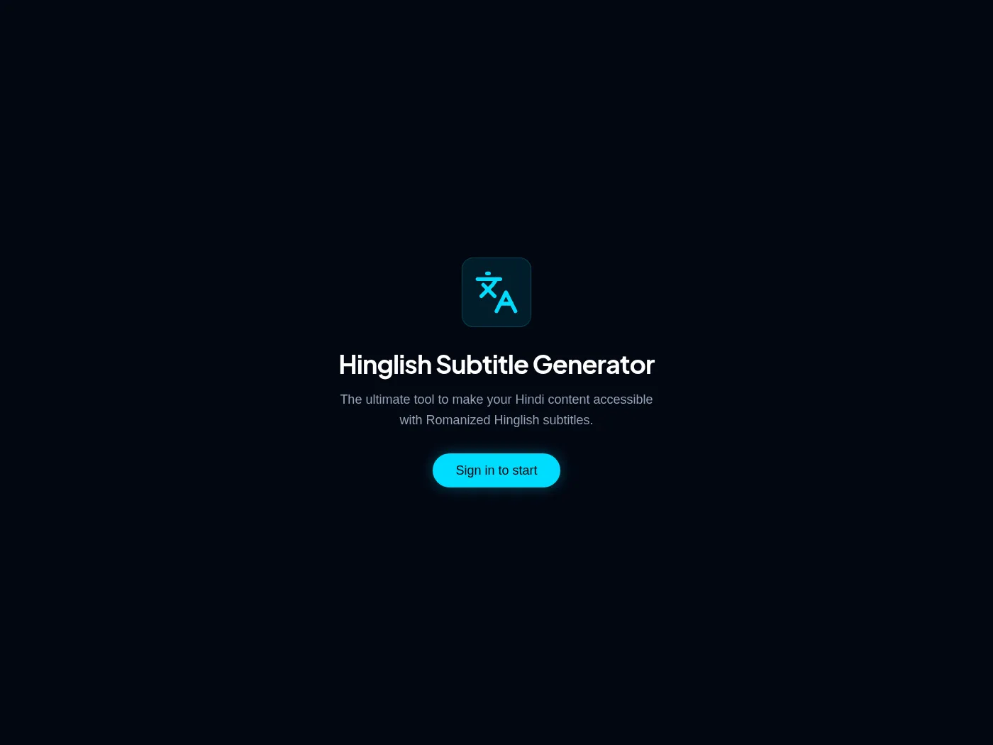 Hinglish Subtitle Generator
