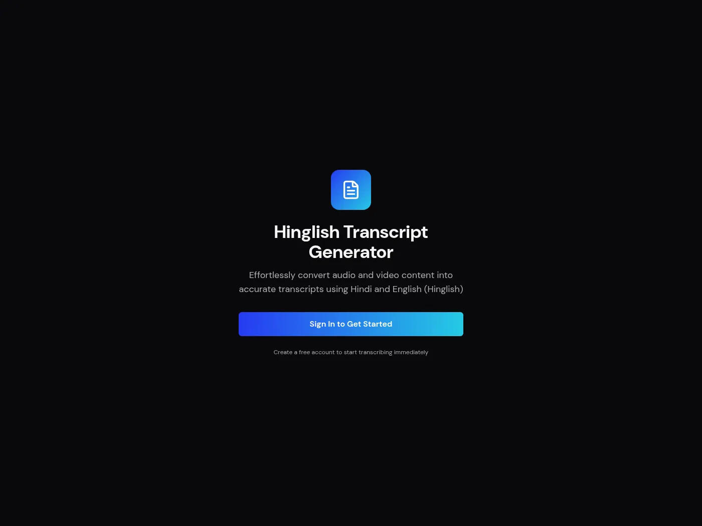 Hinglish Transcript Generator