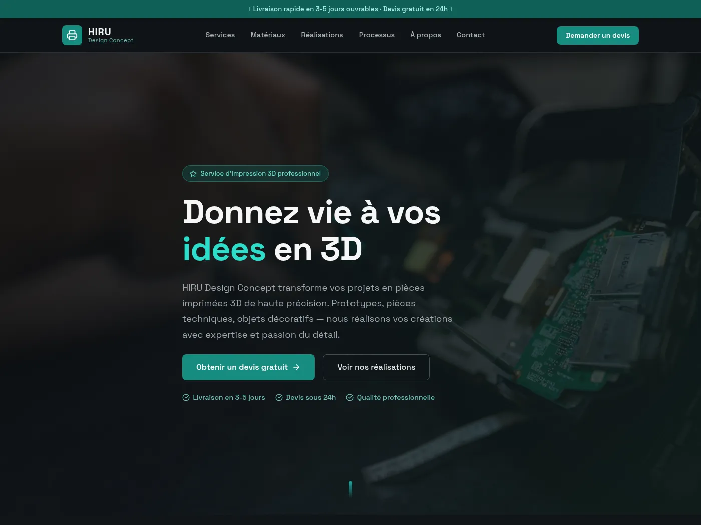 HIRU Design Landing