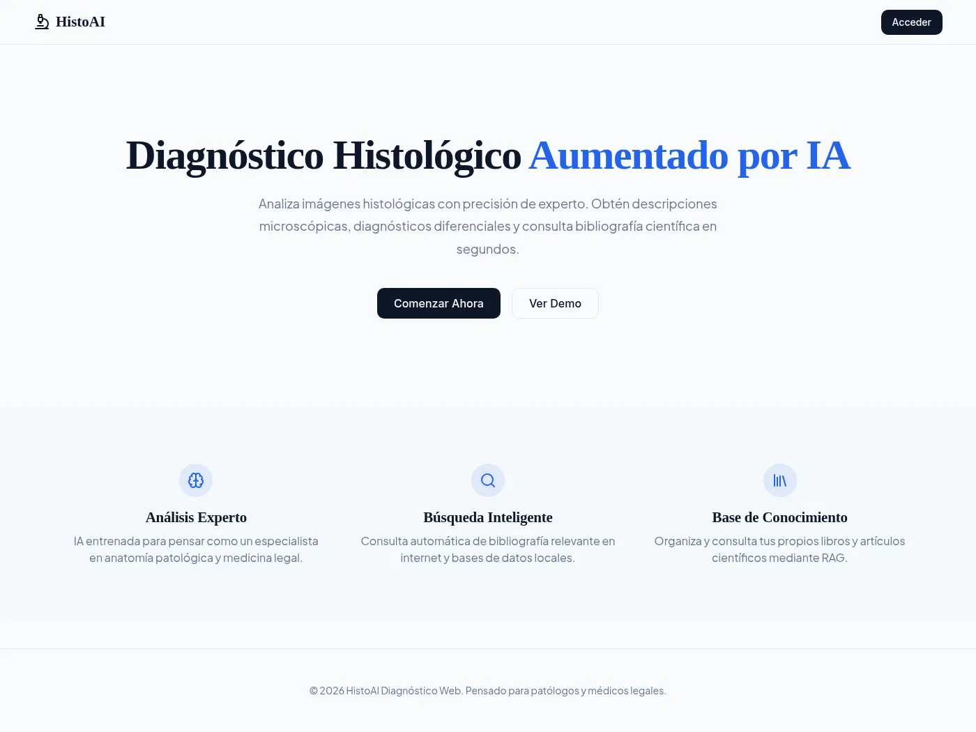 HistoAI Diagnóstico Web