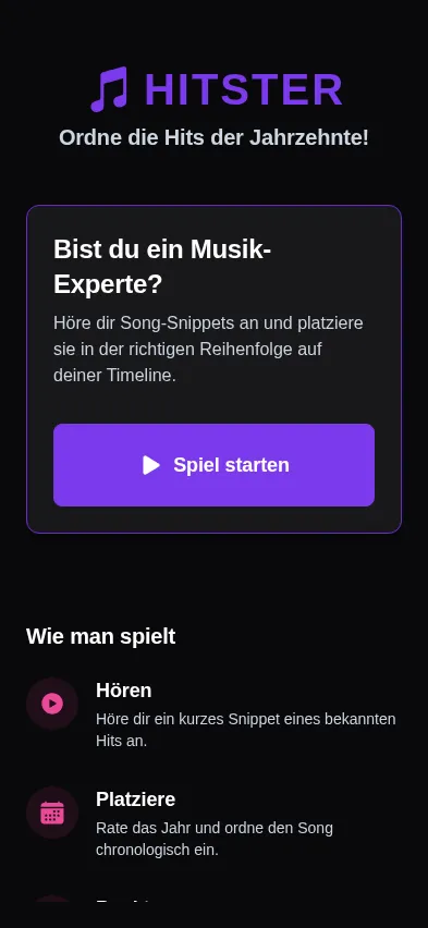Hitster Style Game App