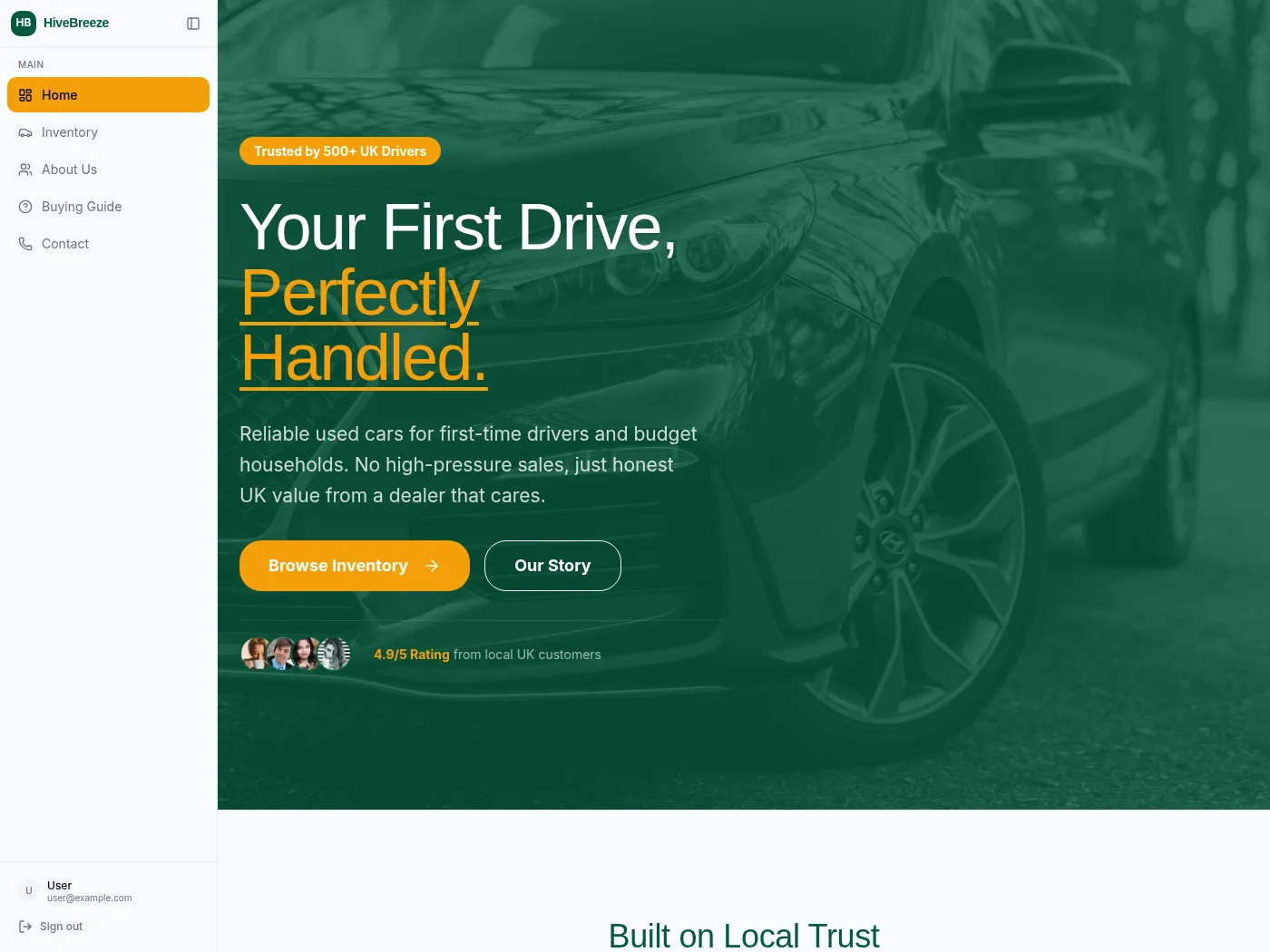 HiveBreeze Automotive Site
