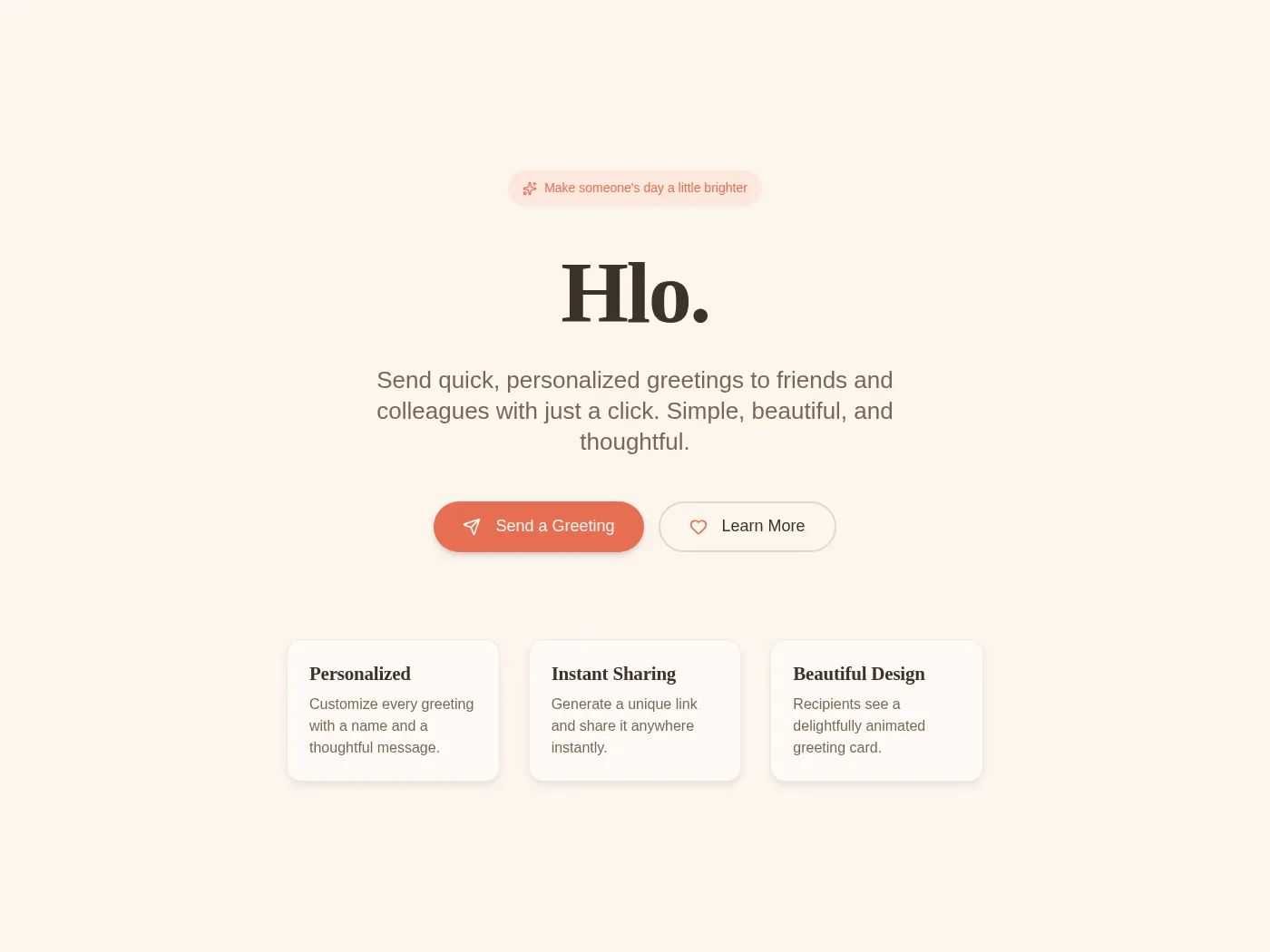 Hlo Greeting App