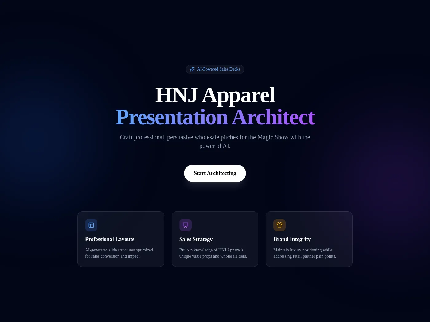 HNJ Apparel Sales Deck