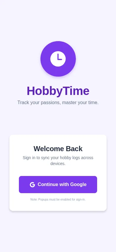 HobbyTime Tracker