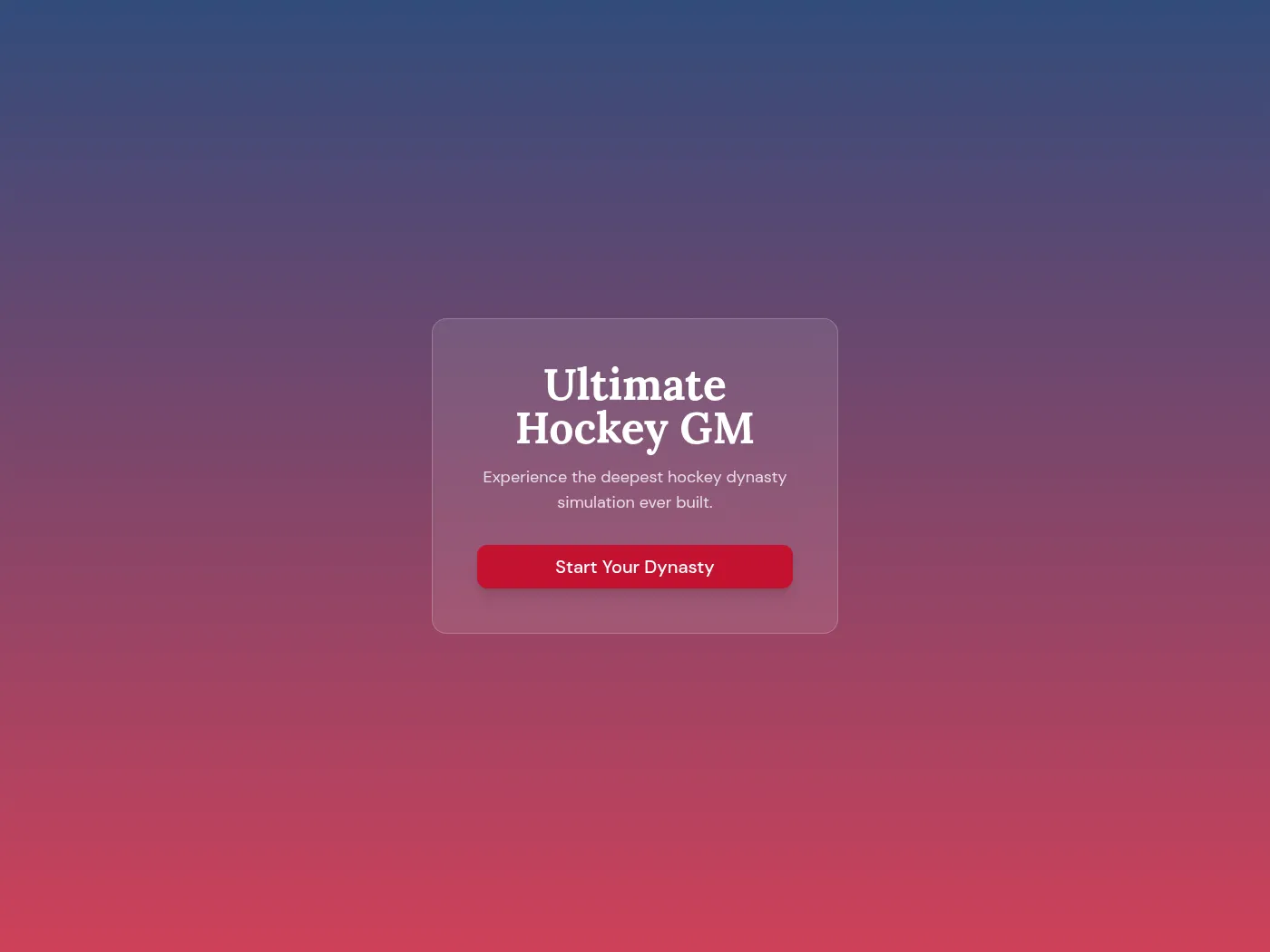 Ultimate Hockey GM