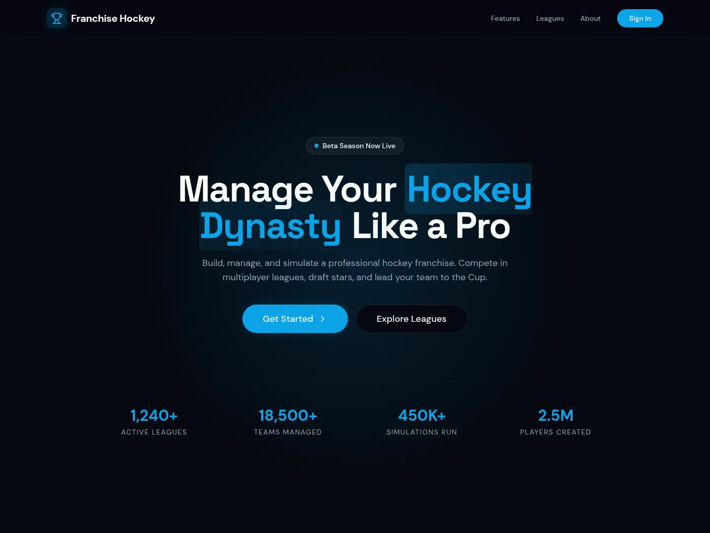 Franchise Hockey Simulator