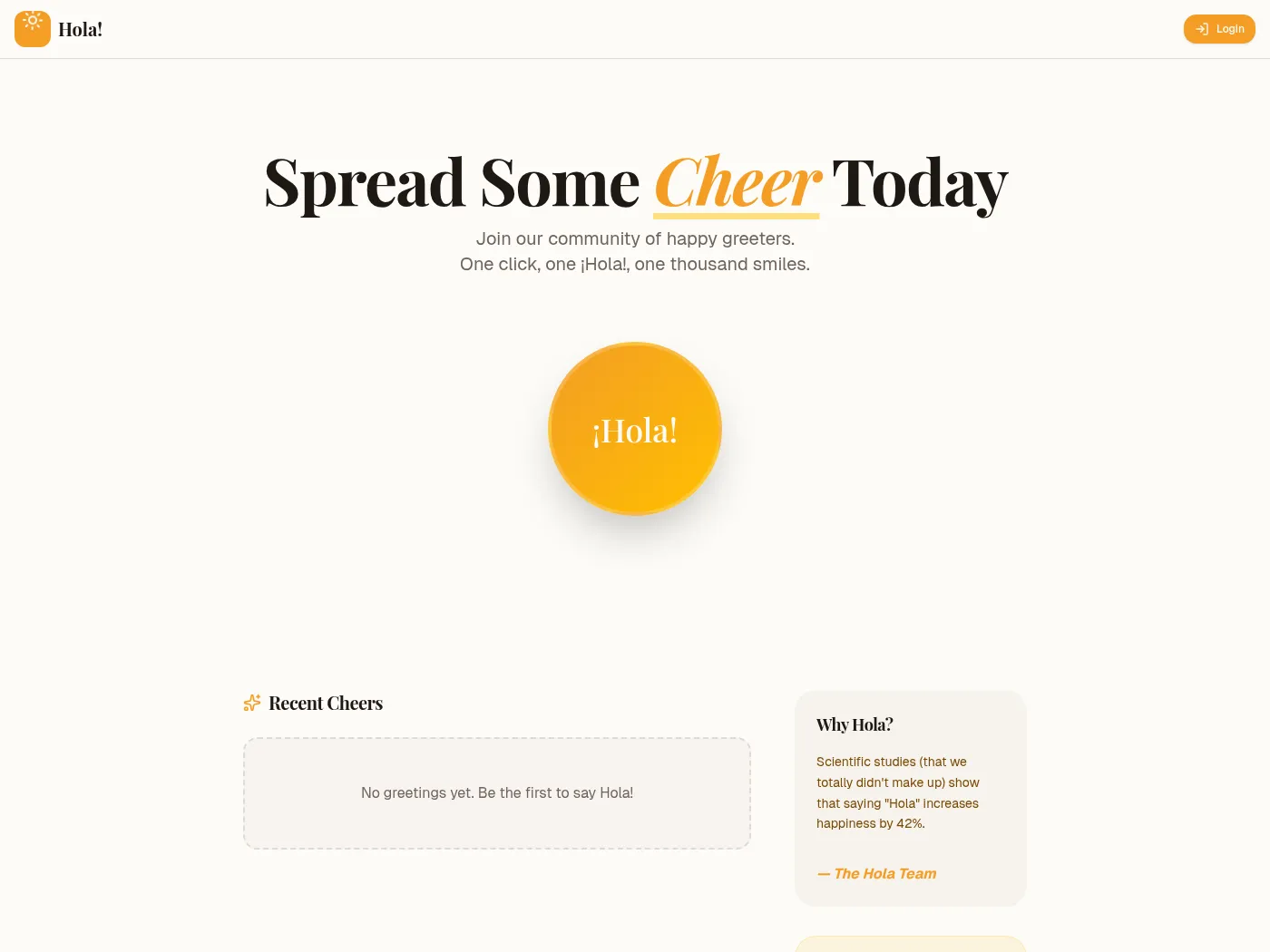 Hola Greeting App