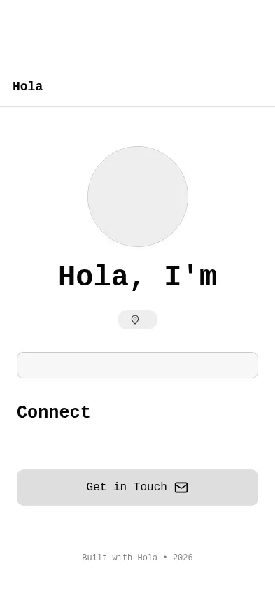 Hola Hello Page