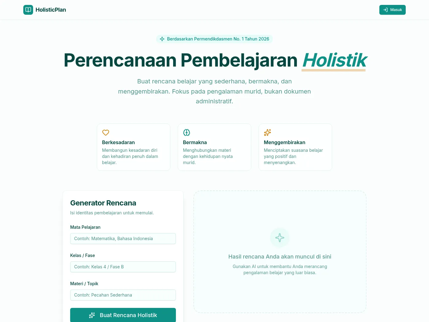Holistic Lesson Planner