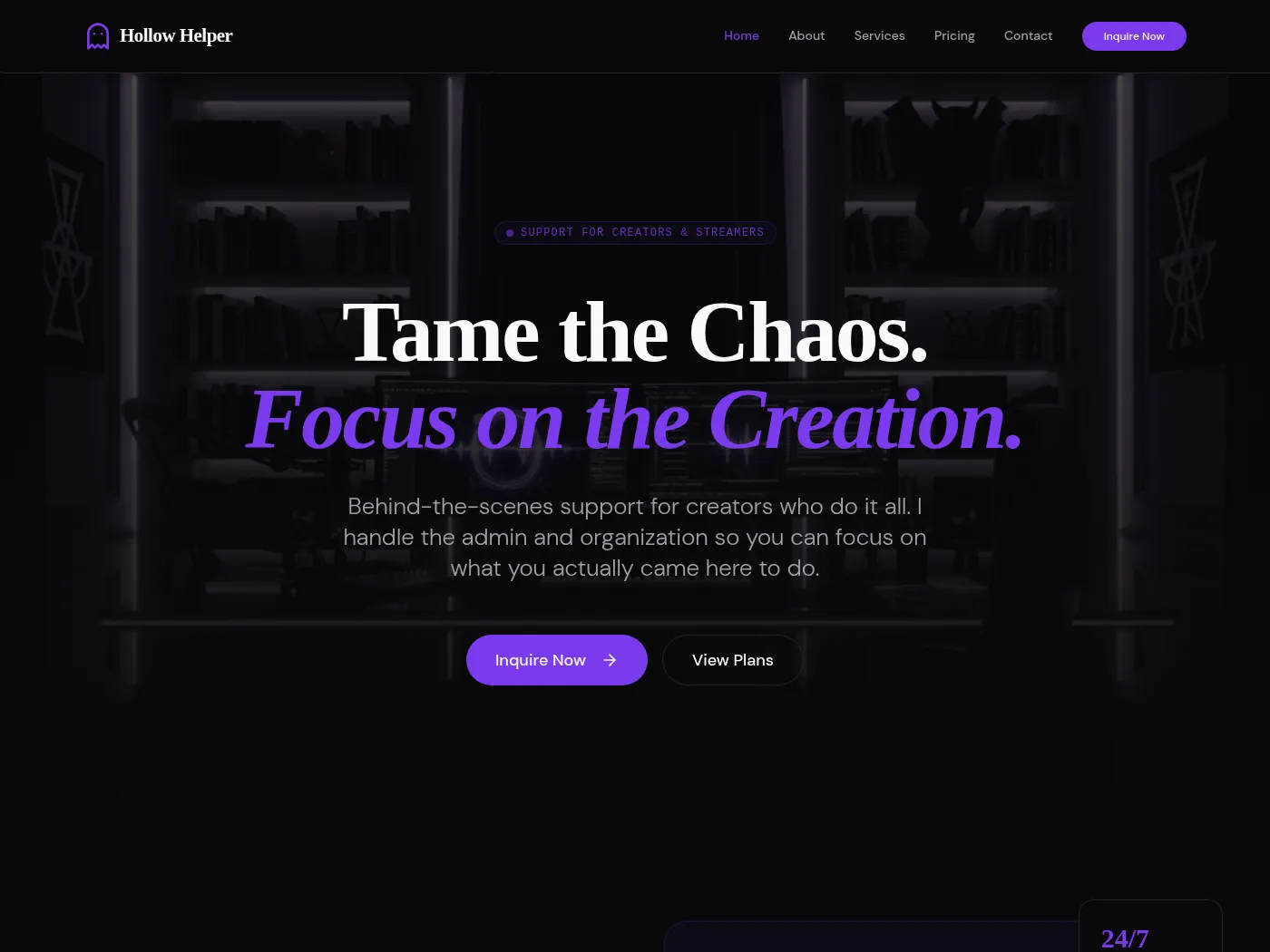 Hollow Helper Website