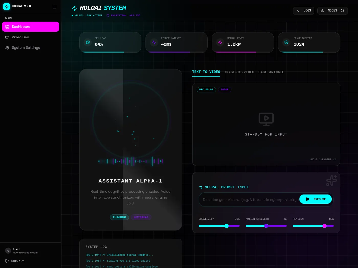 HoloAI Dashboard