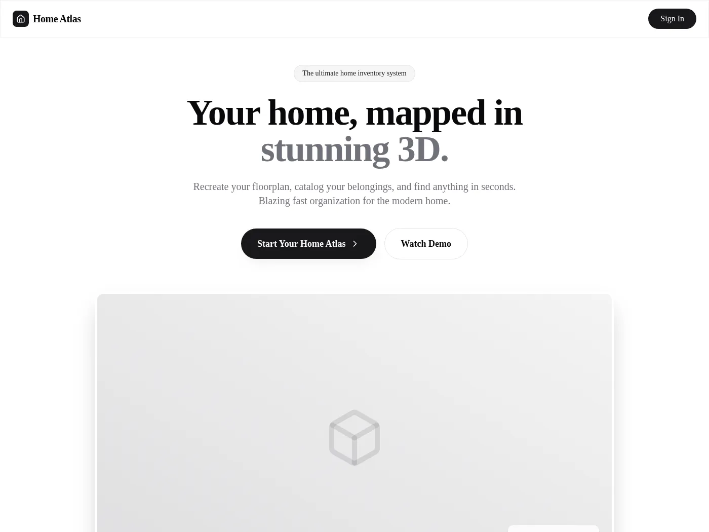 Home Atlas 3D Inventory