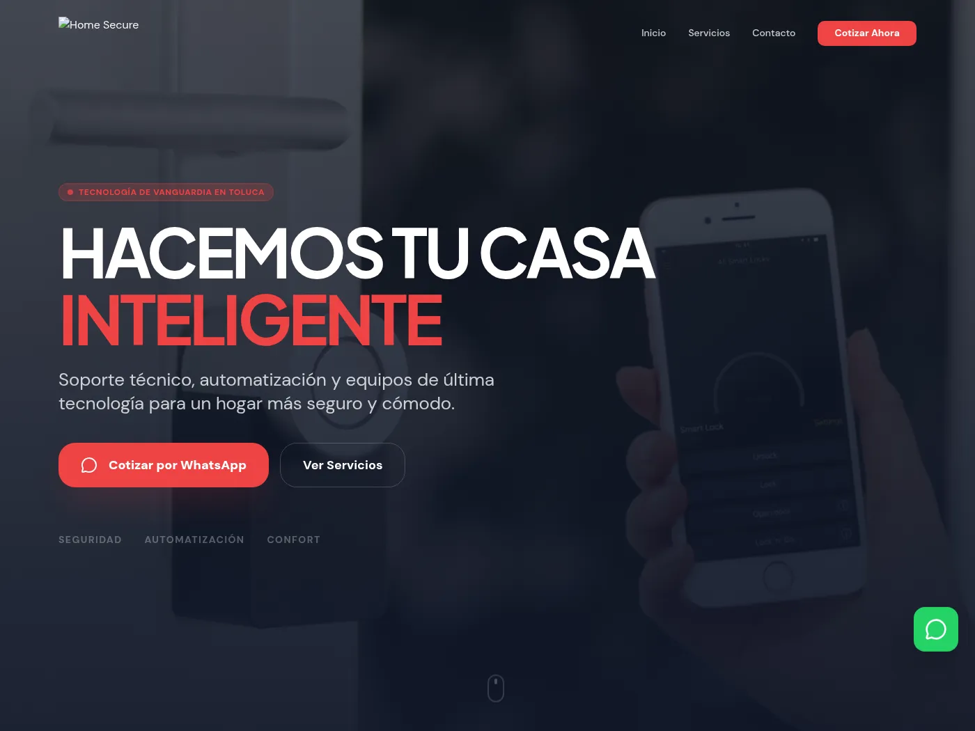 Home Secure Landing Page