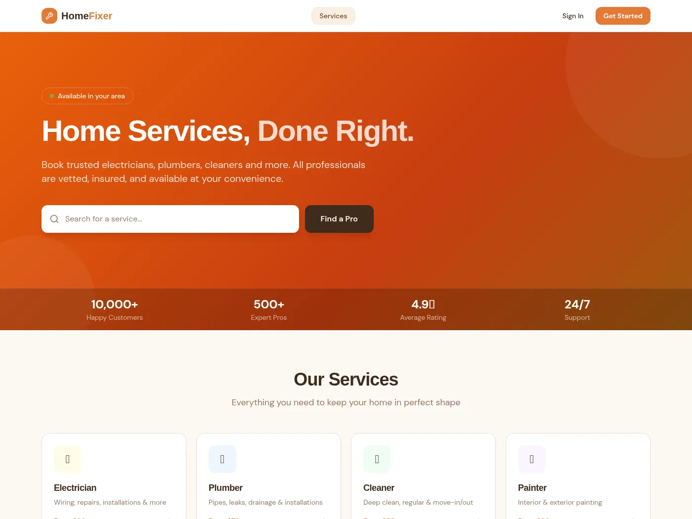 Home service App