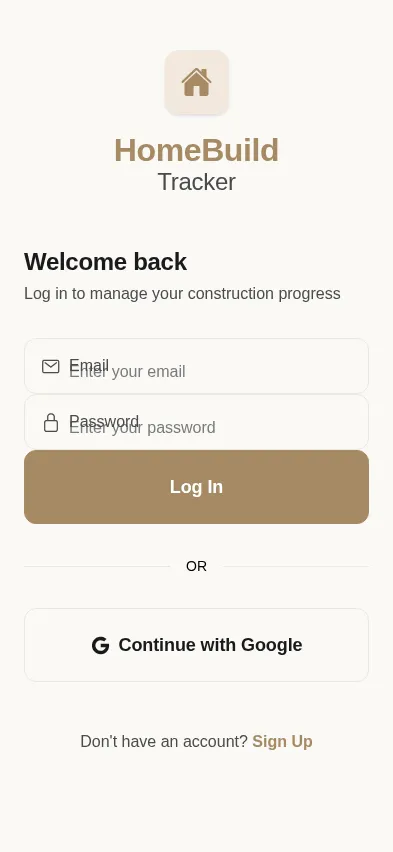 HomeBuild Tracker