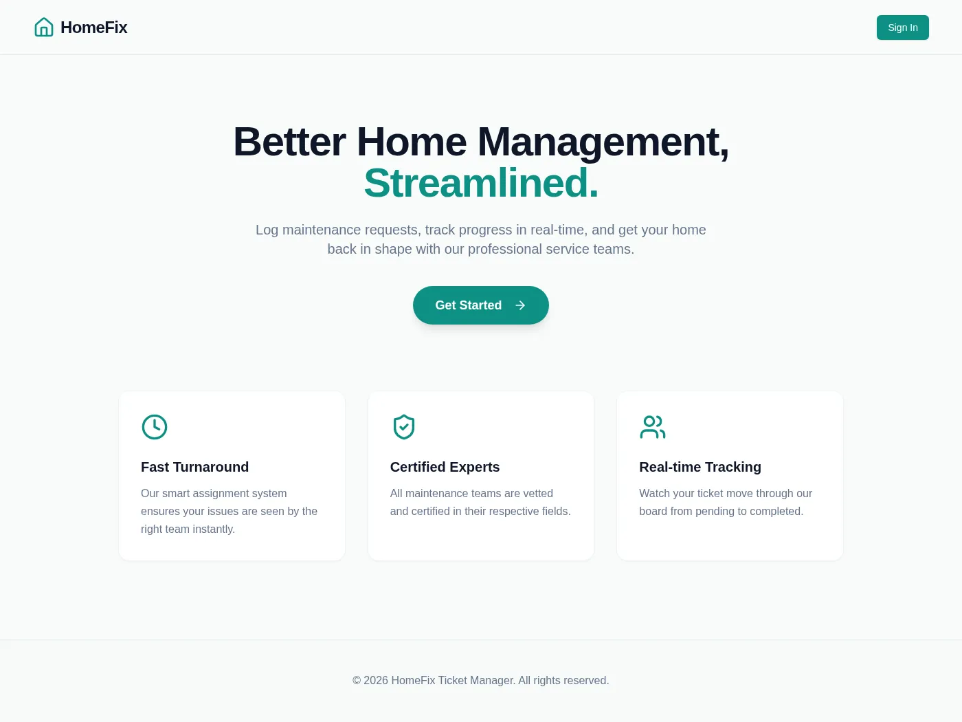 HomeFix Ticket Manager