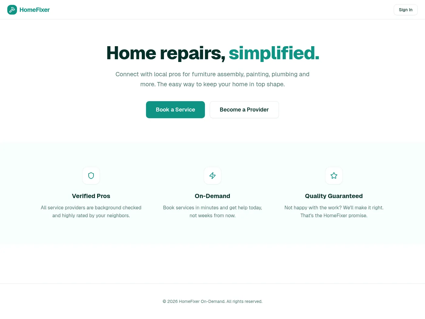 HomeFixer On-Demand