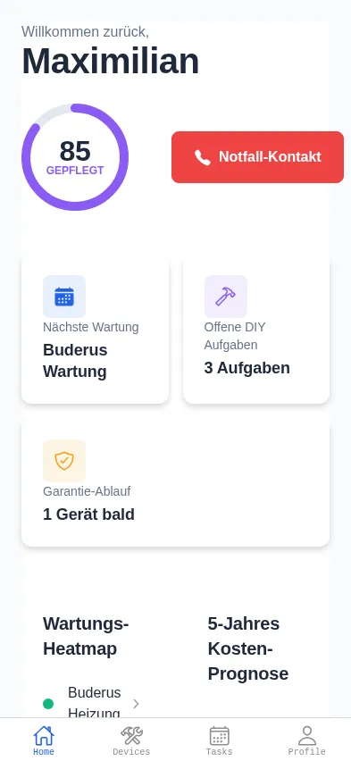 Homelog Dashboard UI