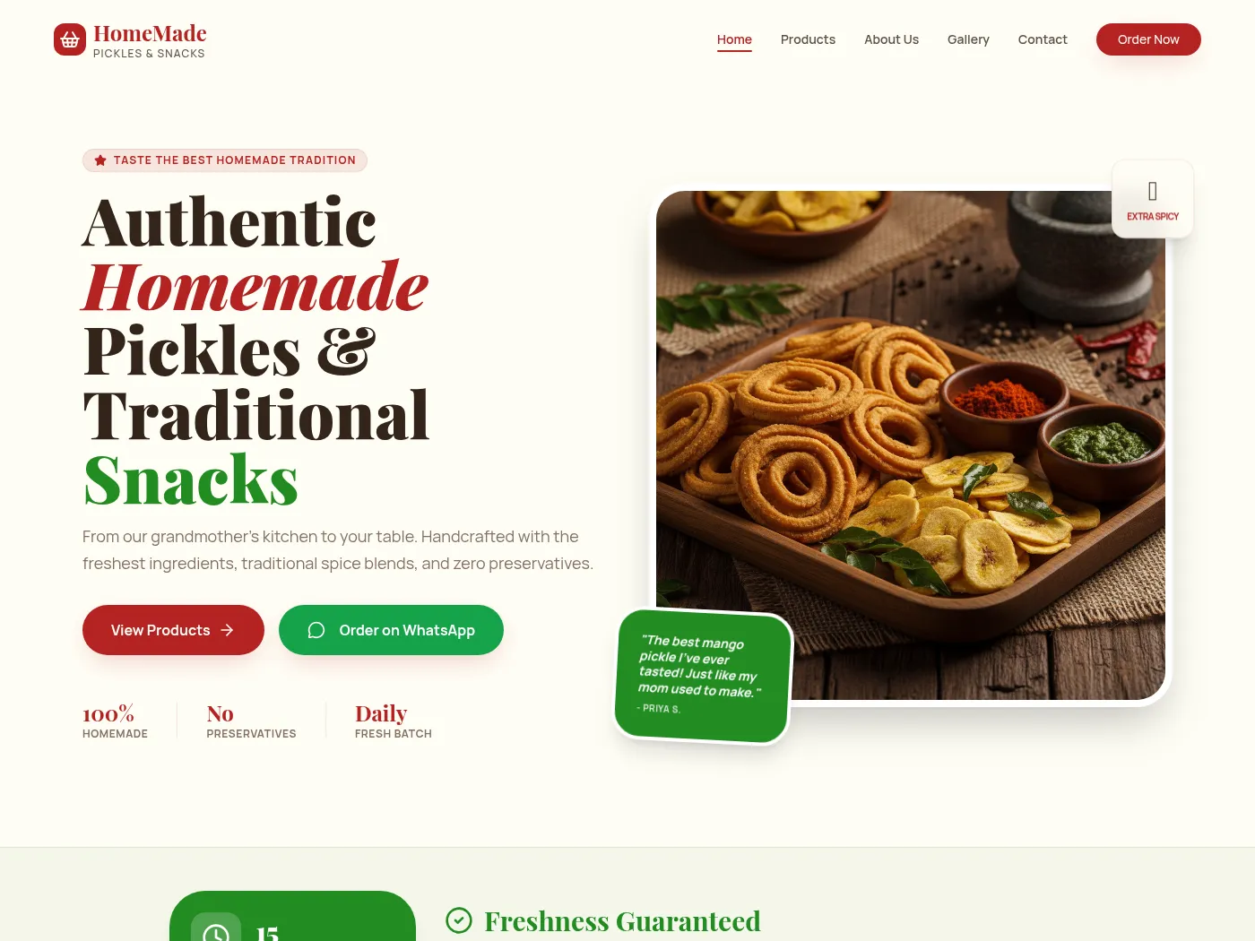 HomeMade Pickles Web