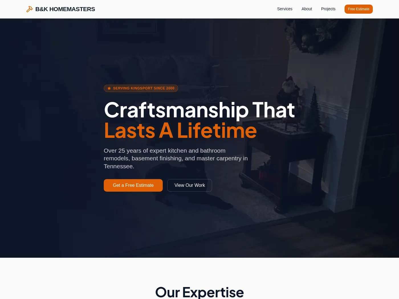 B&K Homemasters Web Presence
