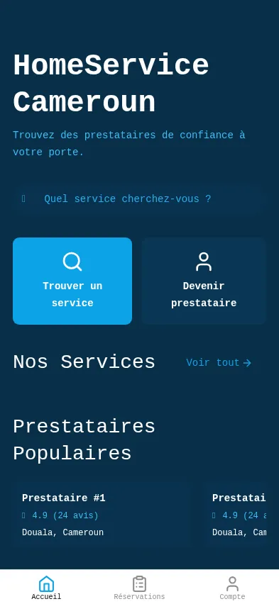 HomeService Cameroun App