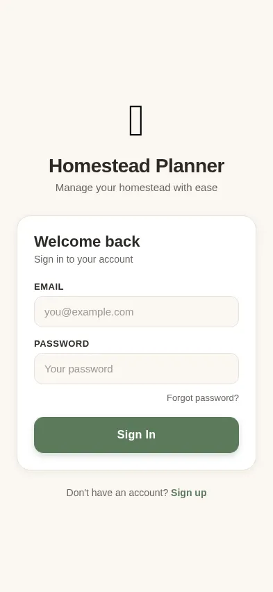 Homestead Planner