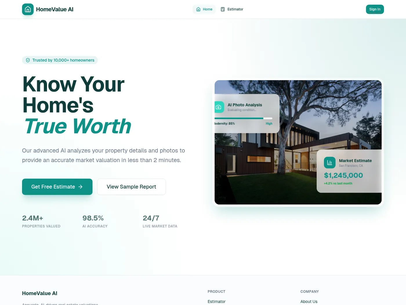 HomeValue AI Estimator