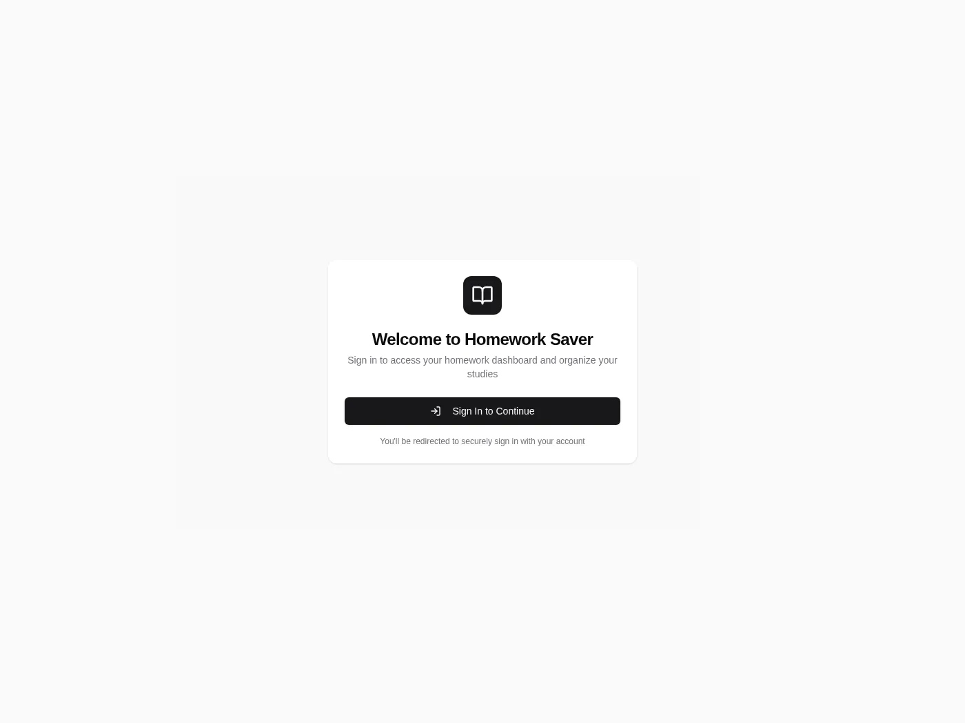 Homework Saver App