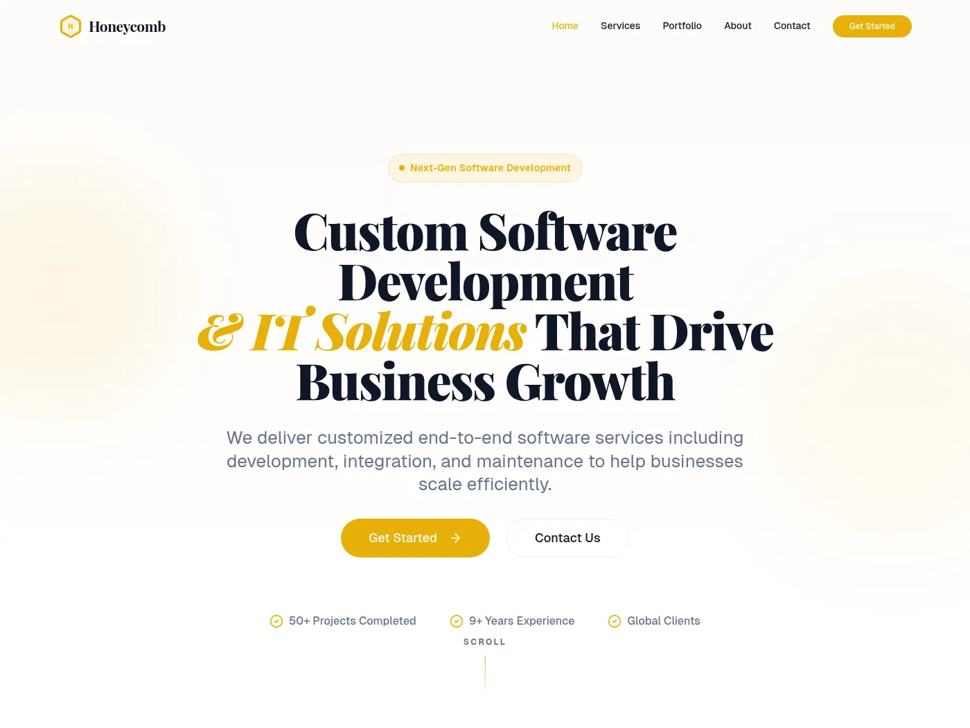 Honeycomb Parallax Web Experience