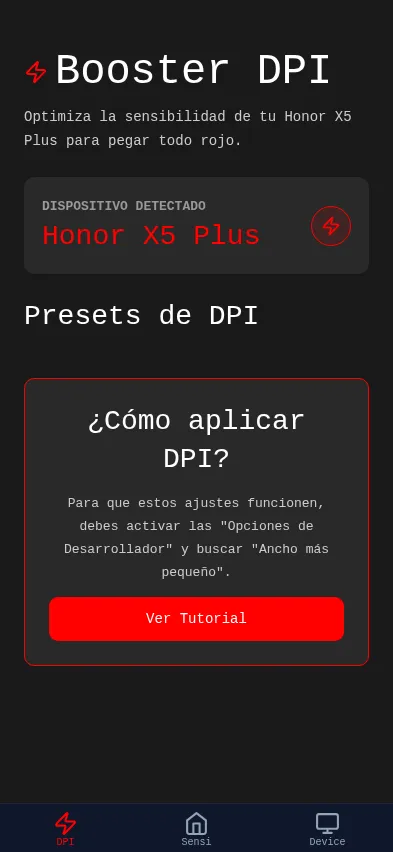 Honor X5 DPI Booster