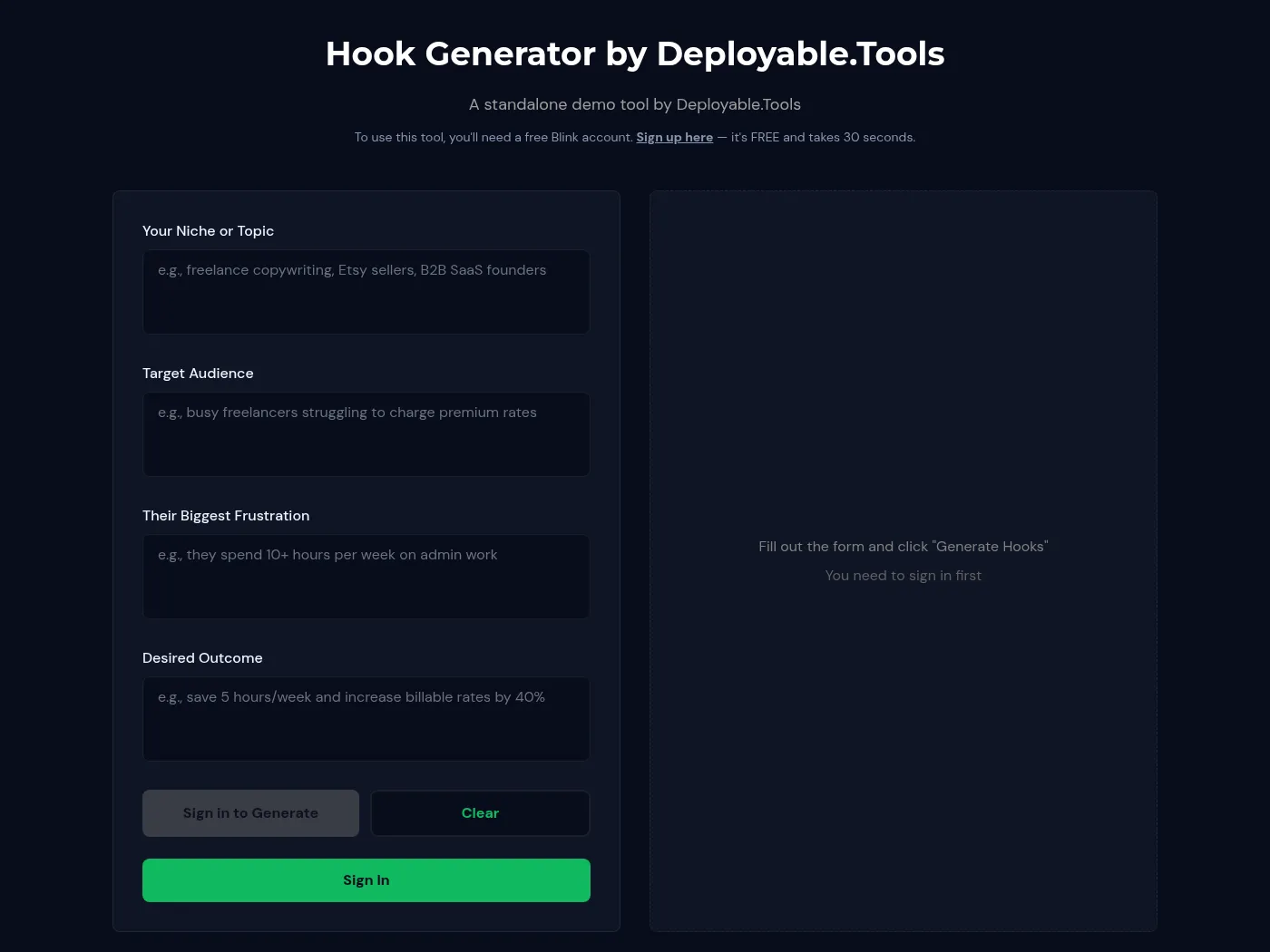 Hook Generator by Deployable.Tools