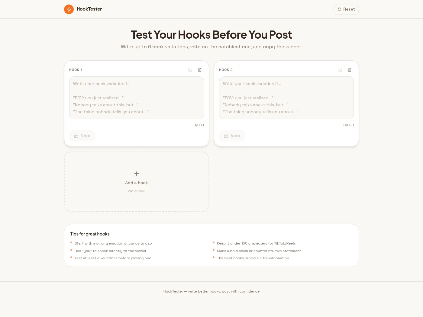 HookTester Web App