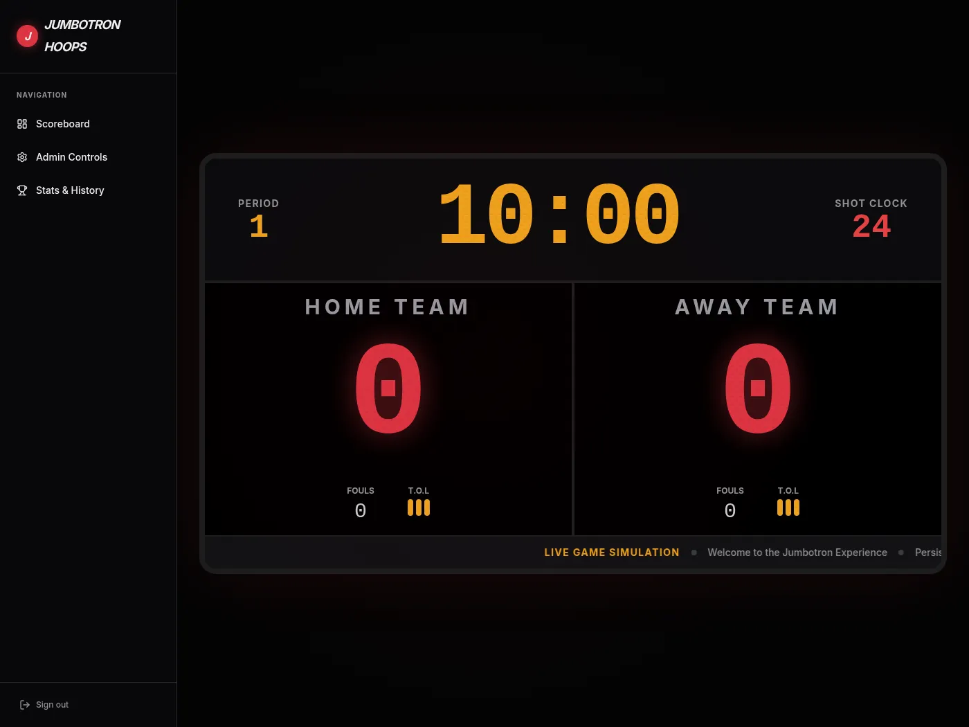 Jumbotron Hoops Scoreboard