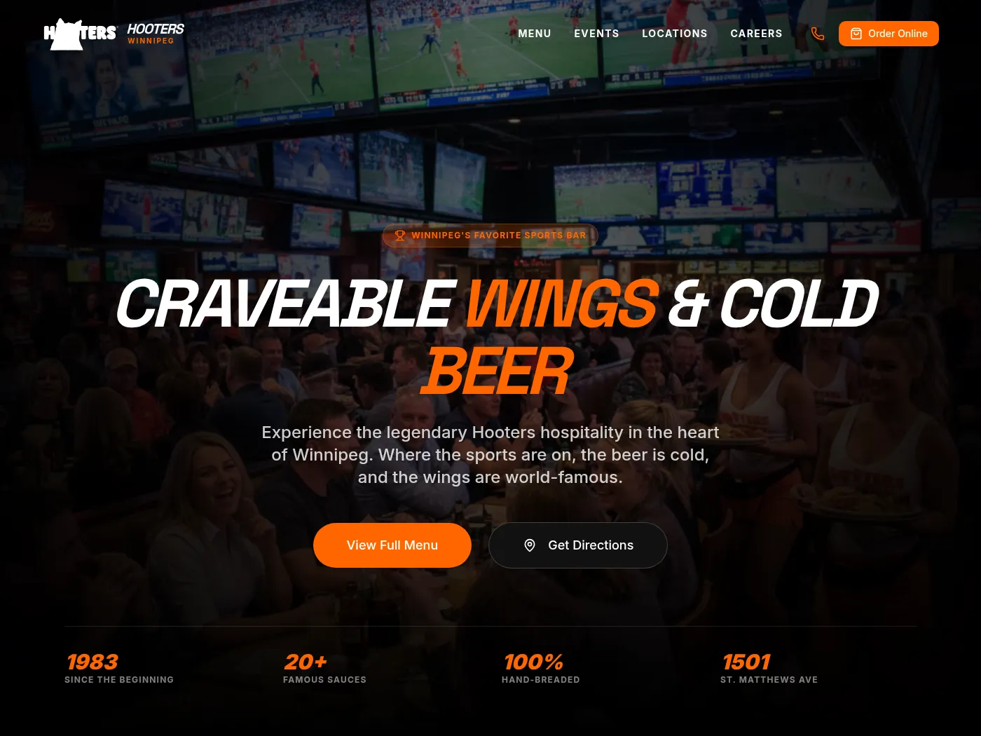 Hooters Winnipeg Website