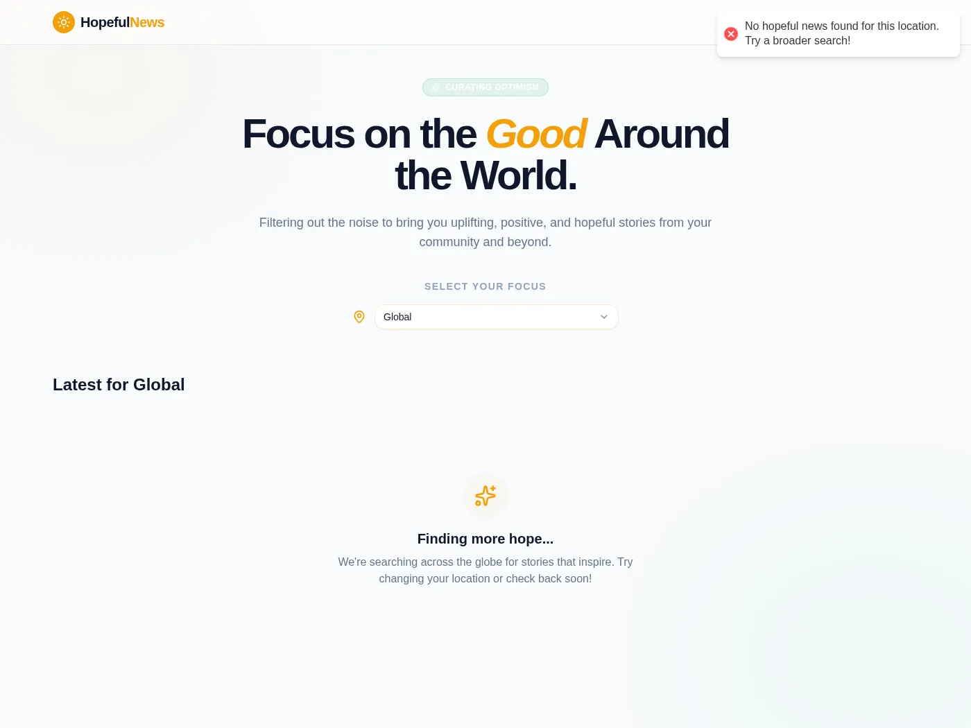Hopeful News Finder