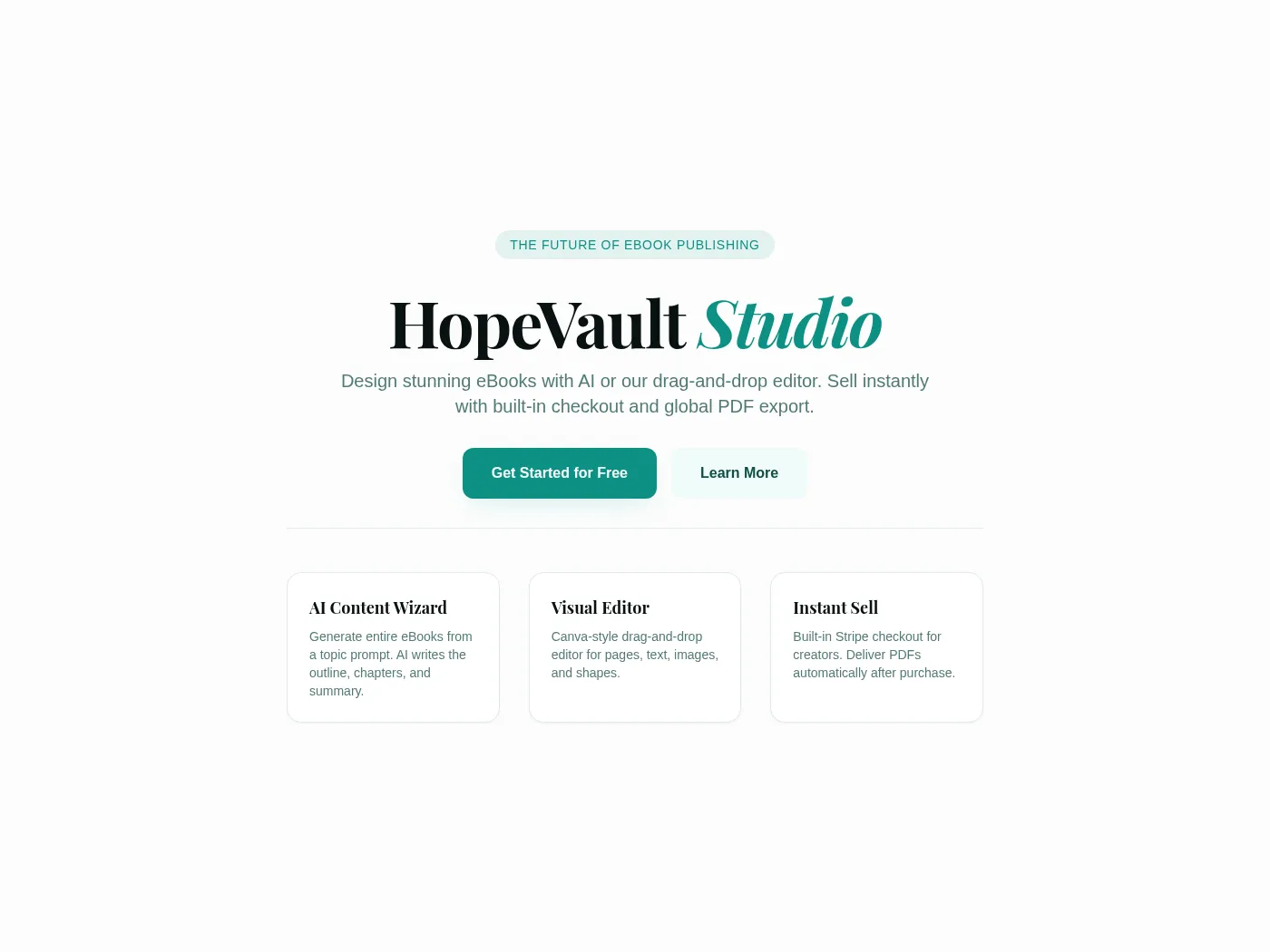 HopeVault Ebook Studio