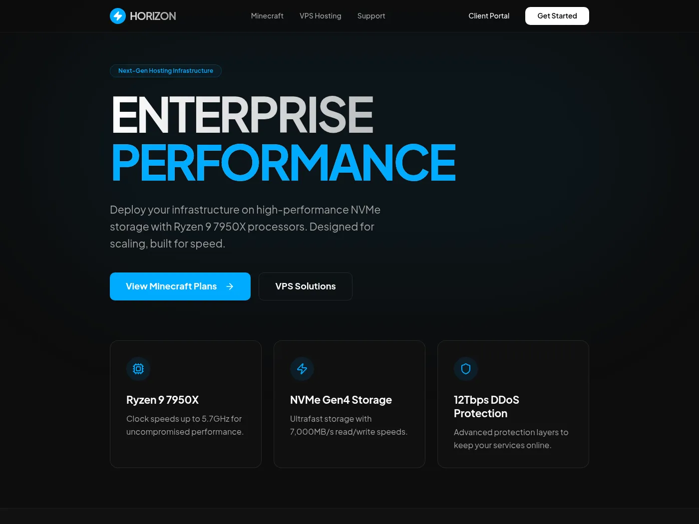 Horizon Hosting Portal