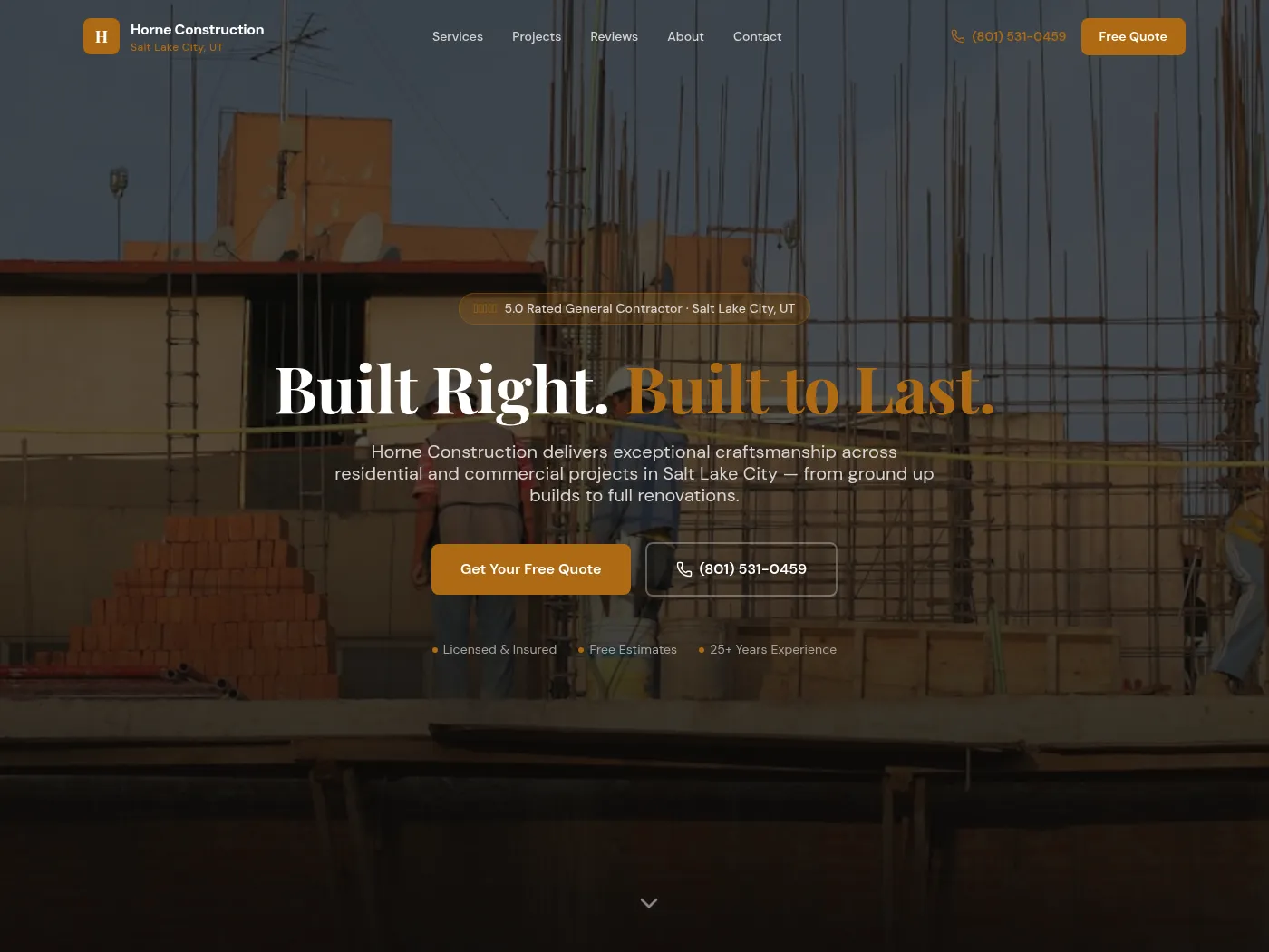 Horne Construction Web Portal