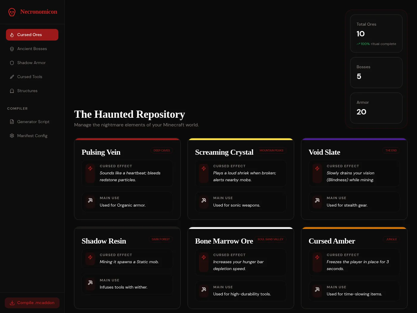 Haunted Minecraft Addon Kit