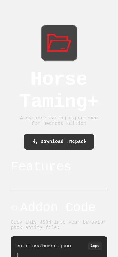 Bedrock Horse Taming+