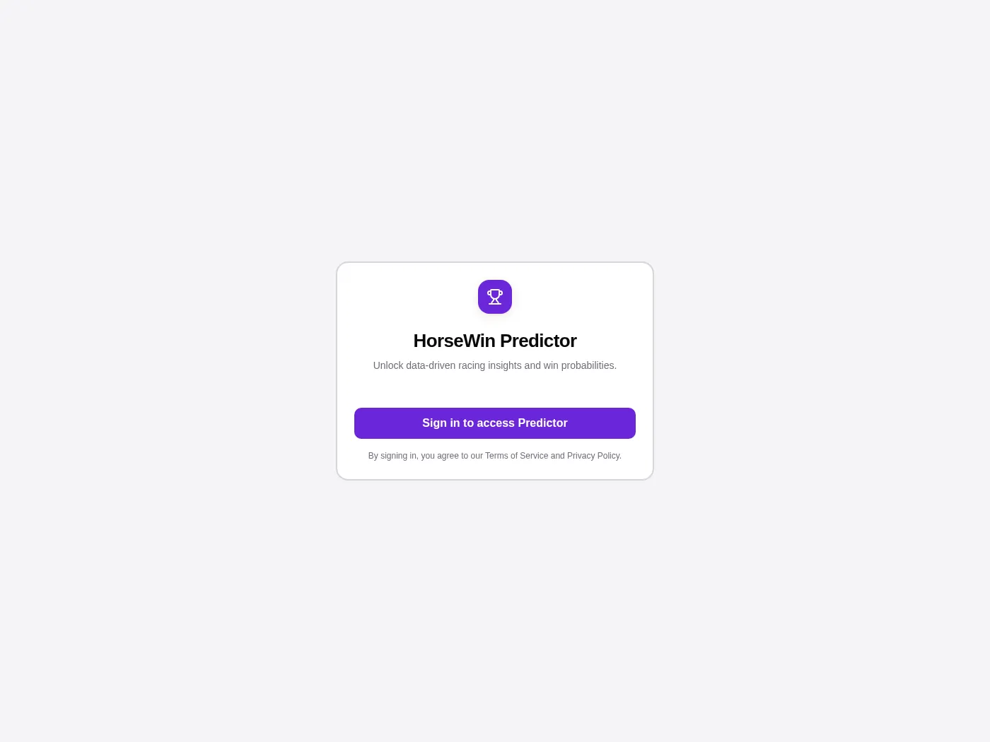 HorseWin Predictor