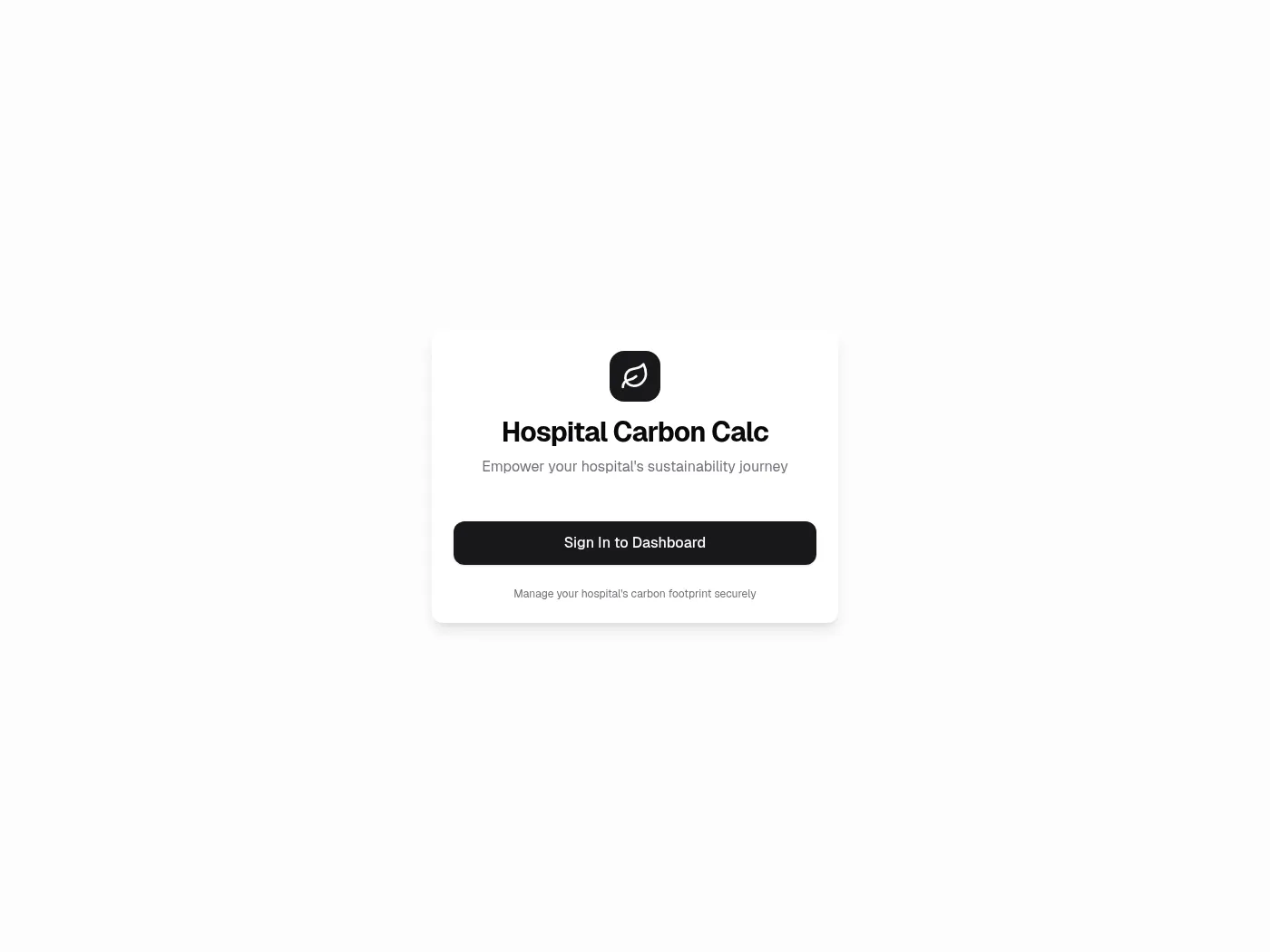 Hospital Carbon Calculator