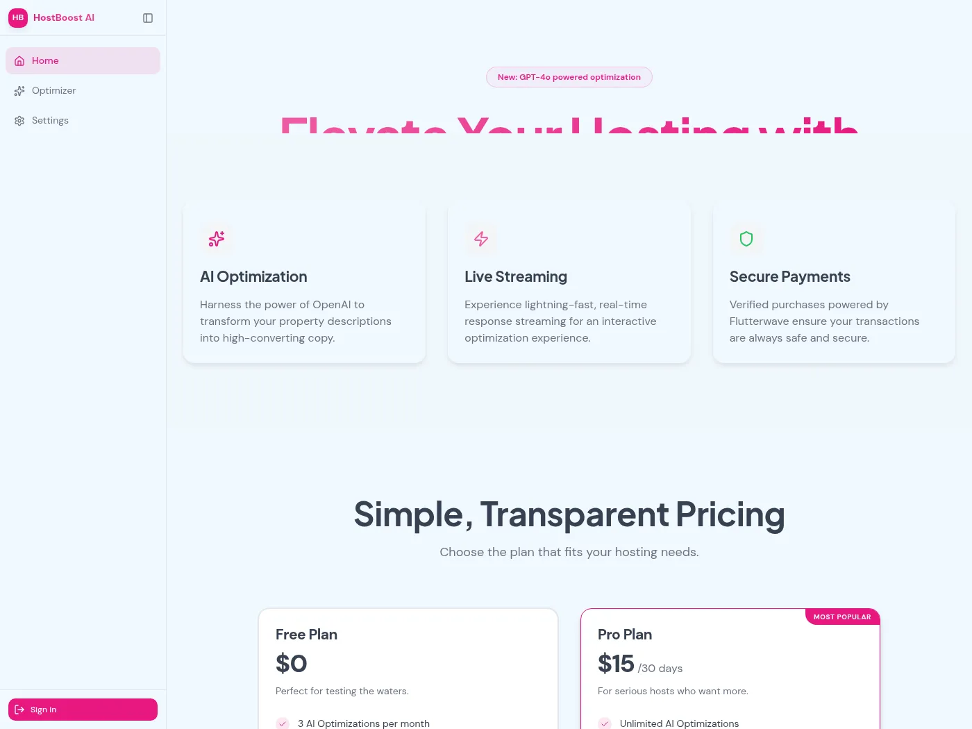 HostBoost AI Site