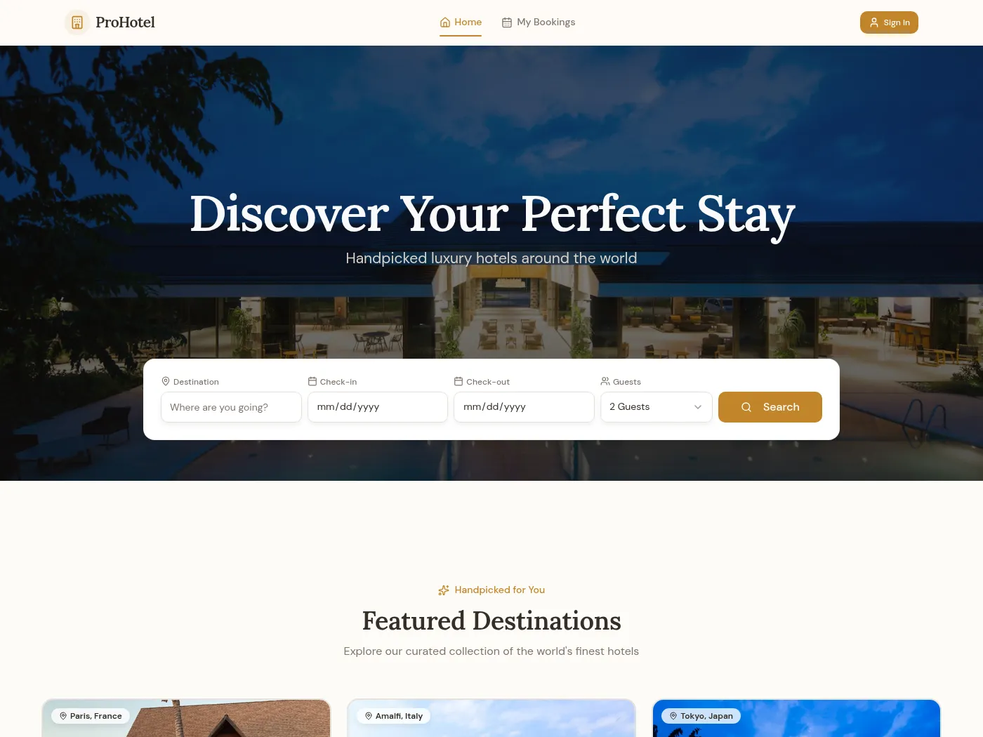 ProHotel Booking App