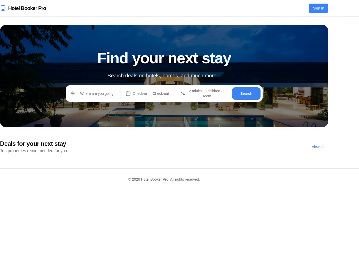 Hotel Booker Pro