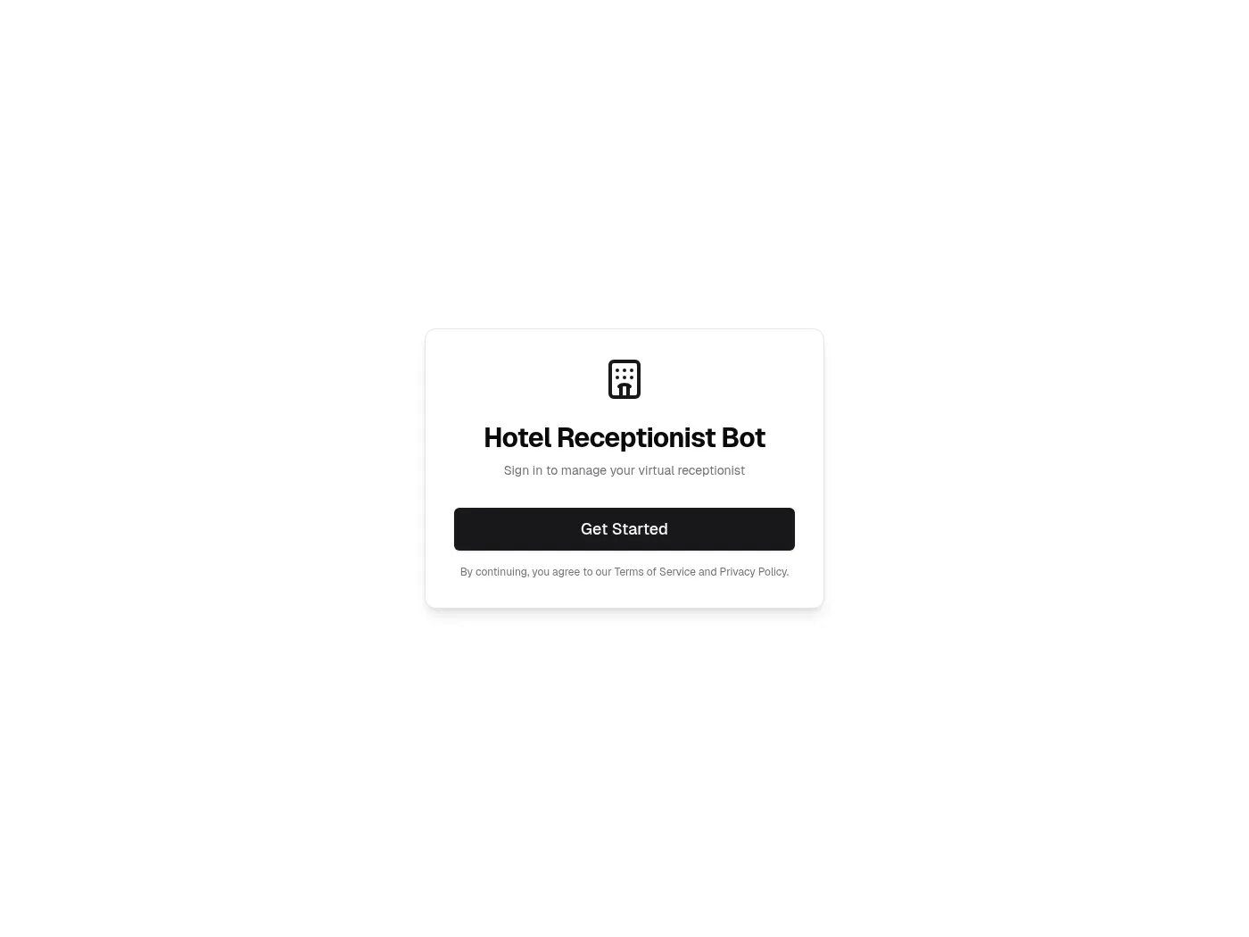Hotel Receptionist Bot