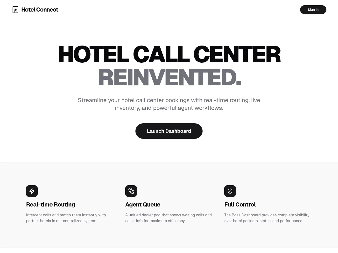 Hotel Connect Dashboard