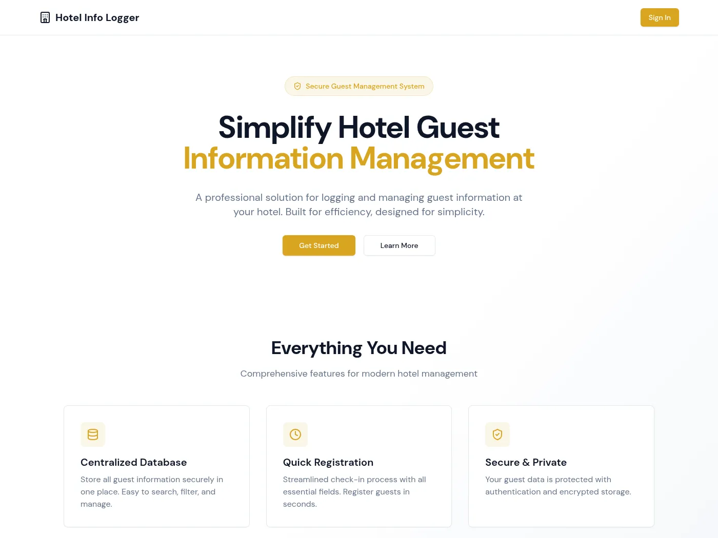 Hotel Info Logger
