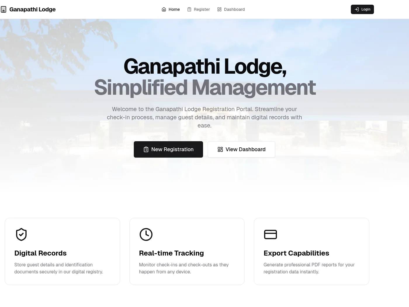 Hotel Registration Portal
